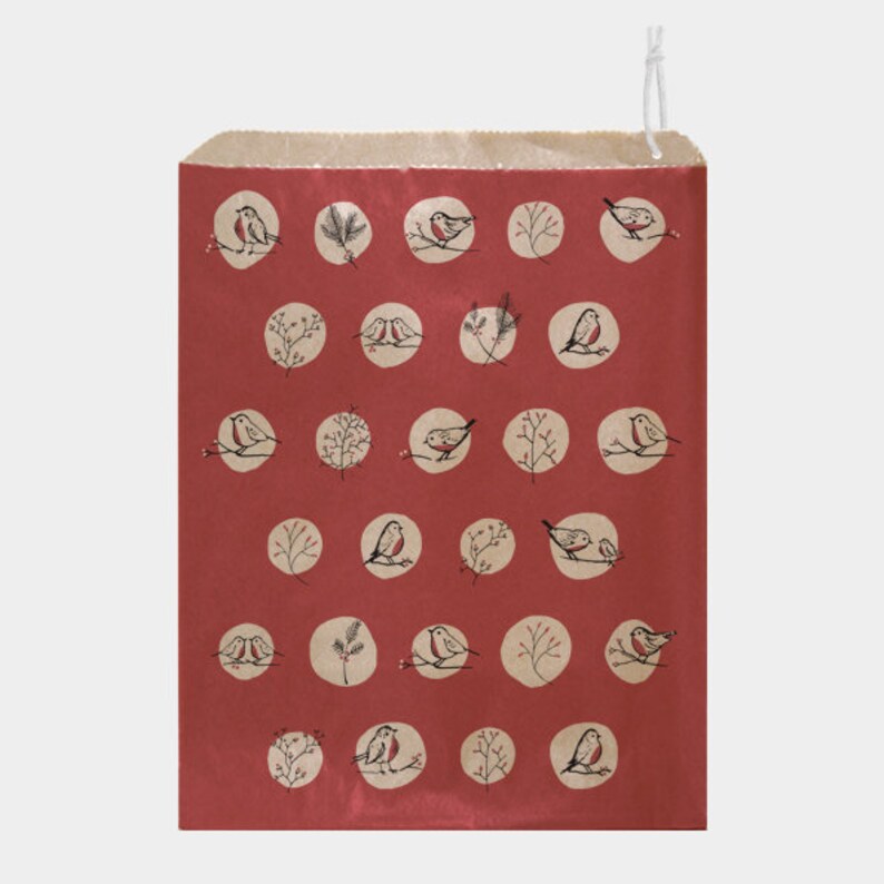 Christmas Robins Big Paper Bags - Etsy