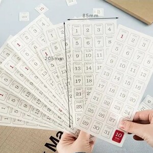 Calendar Stickers Set Date Month Diary Planner Stickers - Etsy