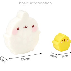 Molang & Chick Cartoon Erasers Set - Etsy