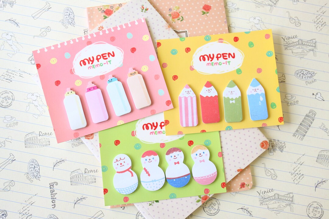 My Pen Friends Cartoon Sticky Notes Planner Tabs - Etsy