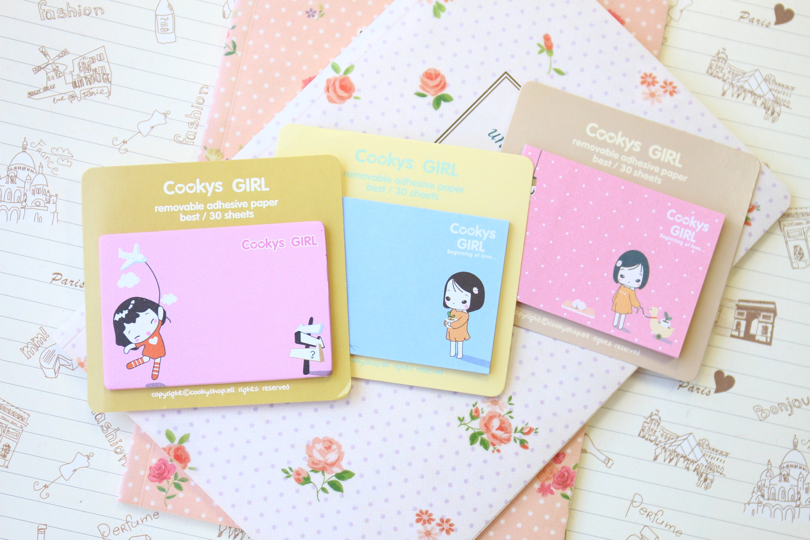 05 Cookys Girl Cartoon Sticky Notes - Etsy