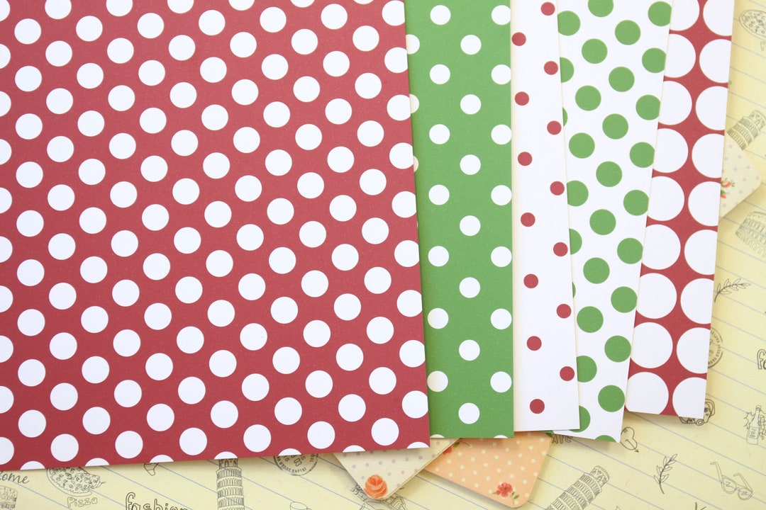 Set 01 Christmas Polka Dots Printed Card Stock 250gsm - Etsy