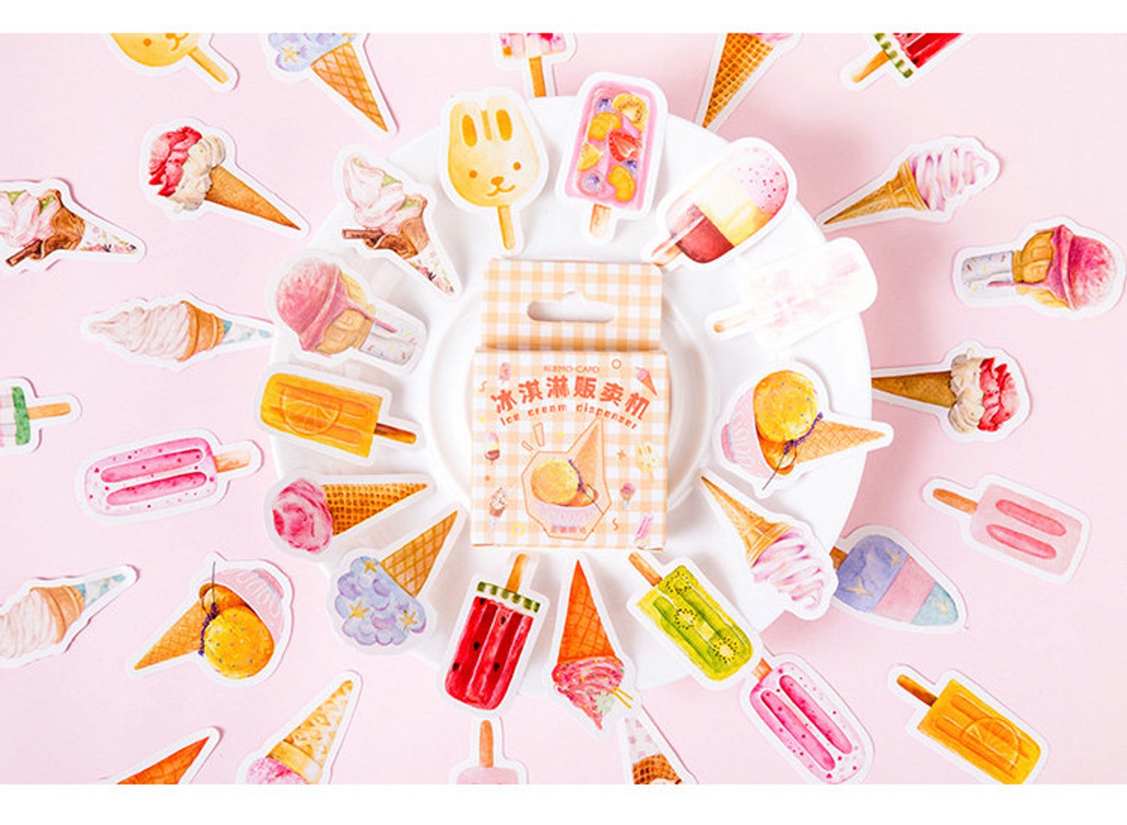 Ice Cream Mo-card Cartoon Shapes Stickers - Etsy