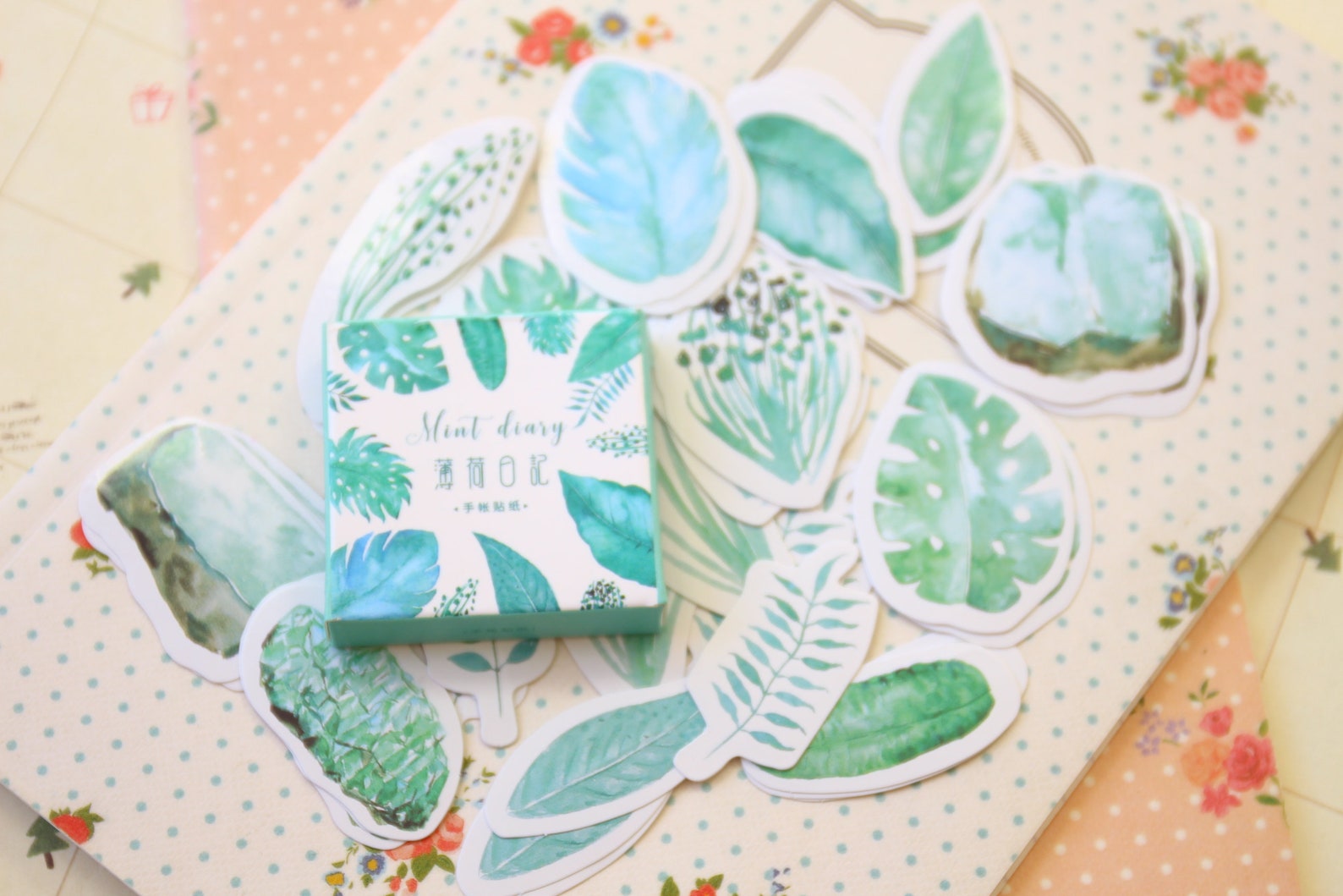 Mint Diary Mo-card Cartoon Leaf Shapes Stickers | Etsy