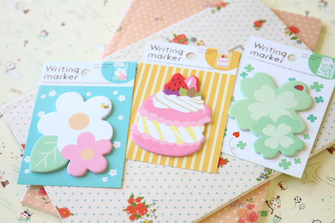 Flowers Fusen Collection Writing Marker Sticker Notes - Etsy