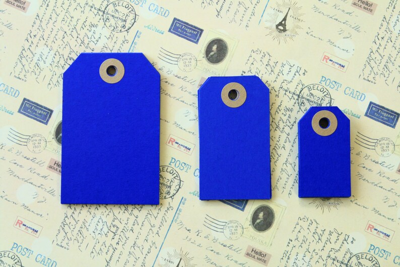 ROYAL BLUE Reinforced Luggage Tags - Etsy