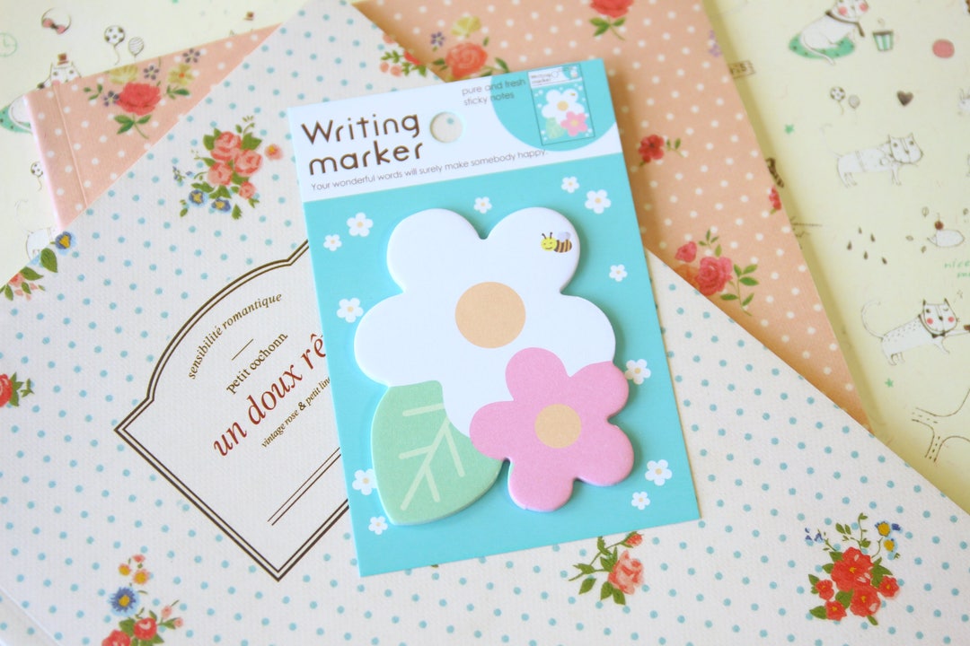 Flowers Fusen Collection Writing Marker Sticker Notes - Etsy