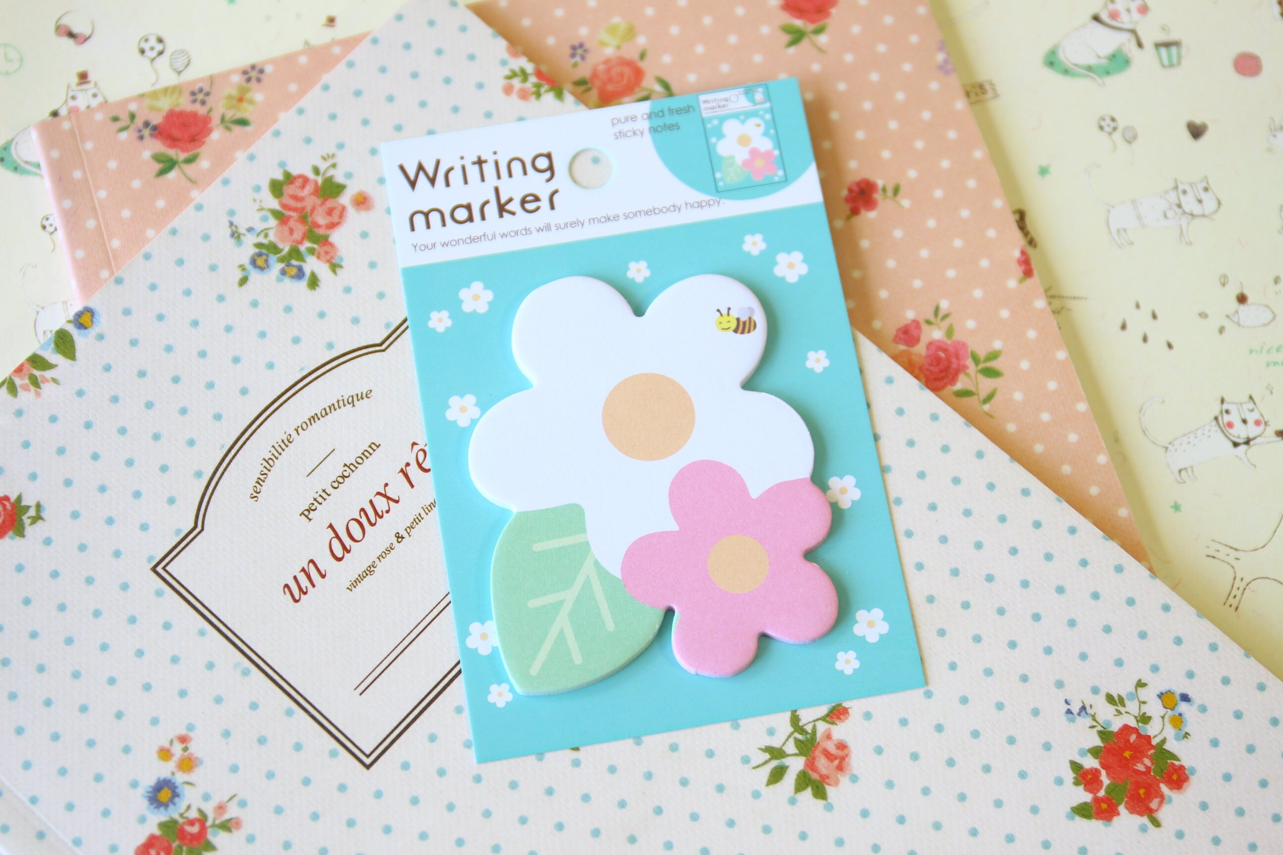 Flowers Fusen Collection Writing Marker Sticker Notes - Etsy