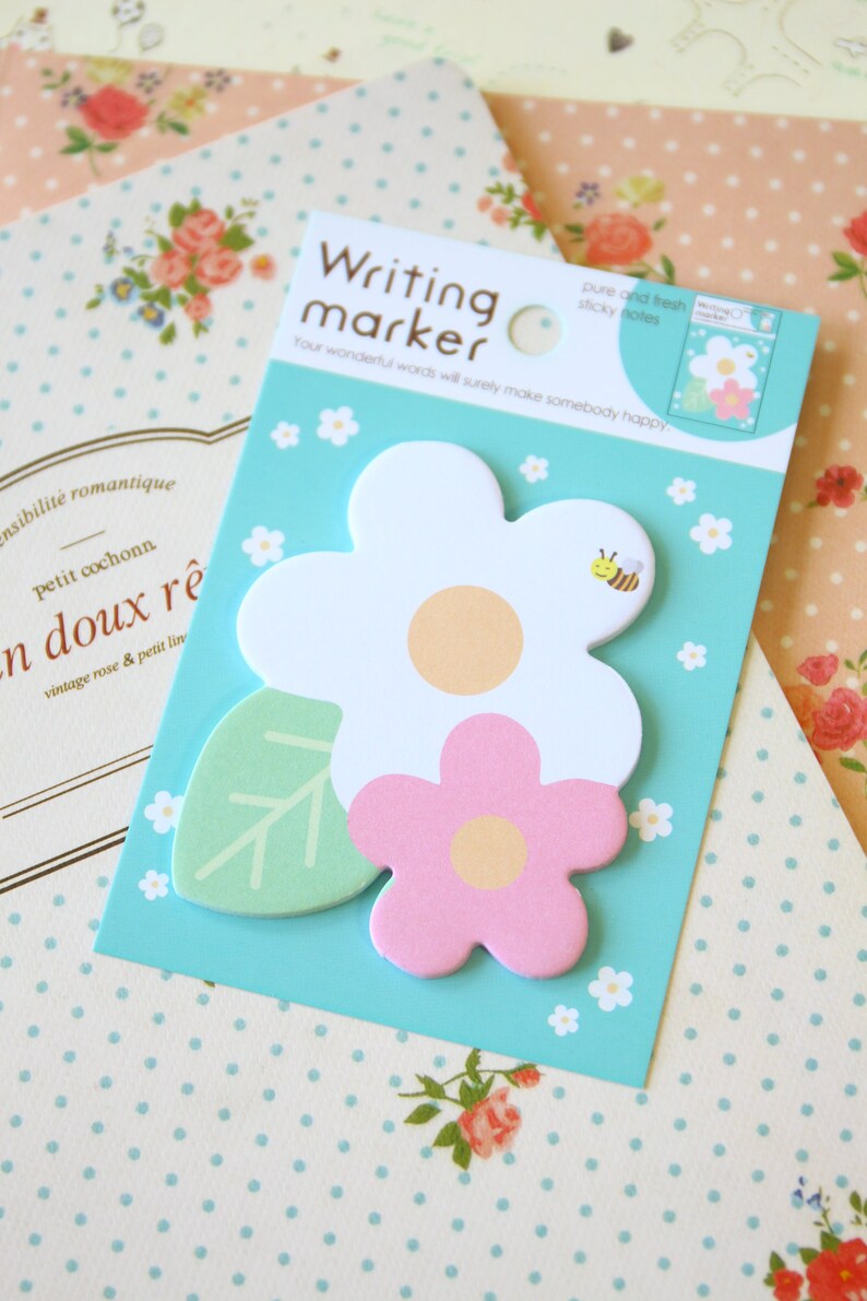 Flowers Fusen Collection Writing Marker Sticker Notes - Etsy