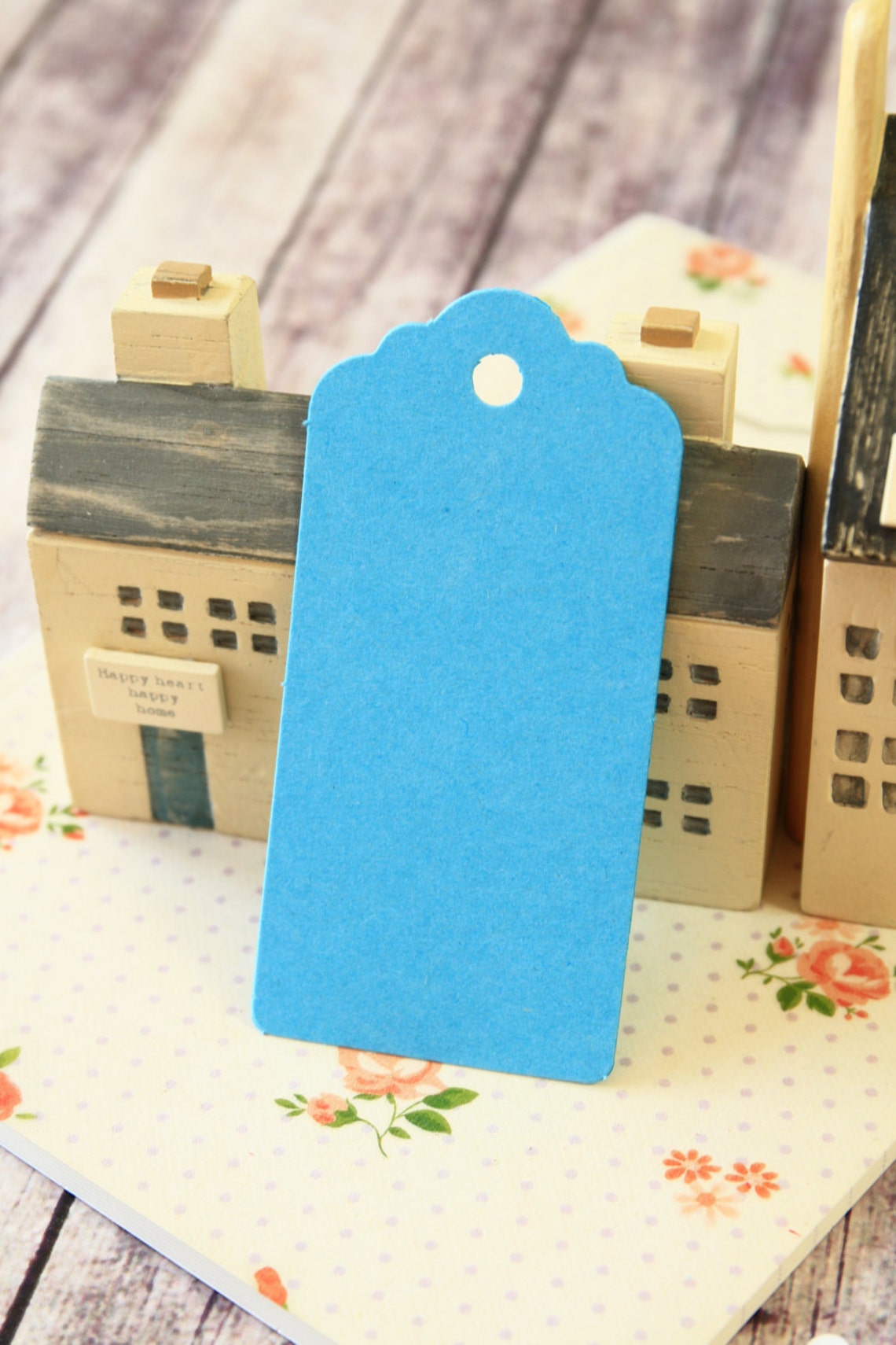 Large Aquamarine Blue Scallop Tags - Etsy