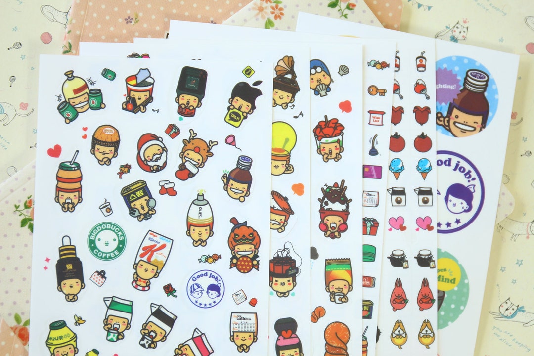 Hat Kids Cartoon Children & Food Diary Stickers - Etsy