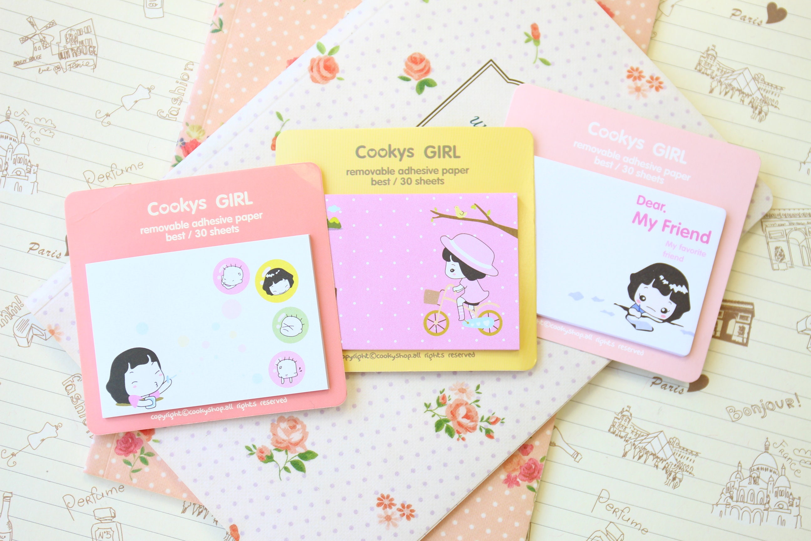 05 Cookys Girl Cartoon Sticky Notes | Etsy