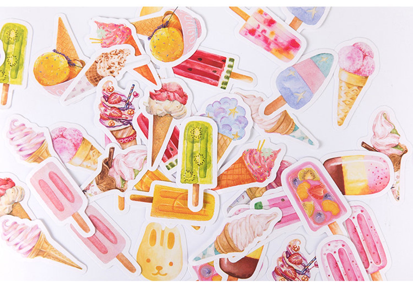 Ice Cream Mo-card Cartoon Shapes Stickers - Etsy