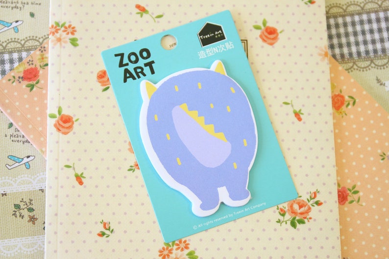 Zoo Art Animal Shapes Sticky Notes | Etsy