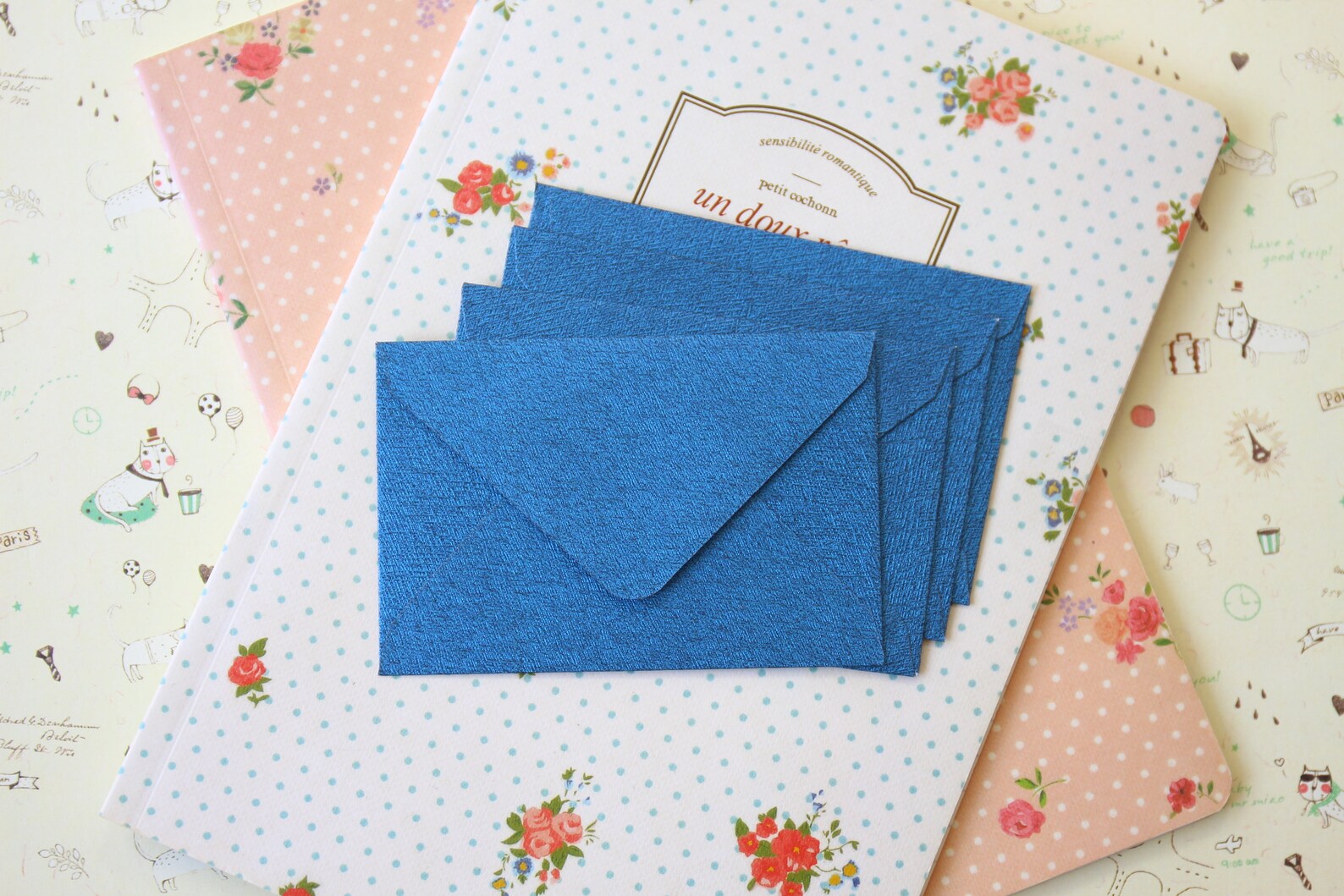 Royal Blue textured mini envelopes and note cards | Etsy