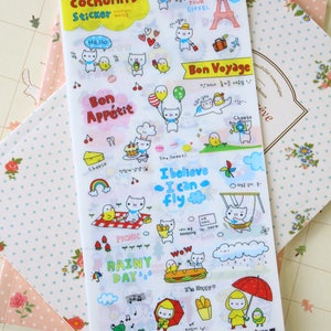 Bonjour Cochonn Cute Piggy and Chick Cartoon Stickers Ver 1 - Etsy