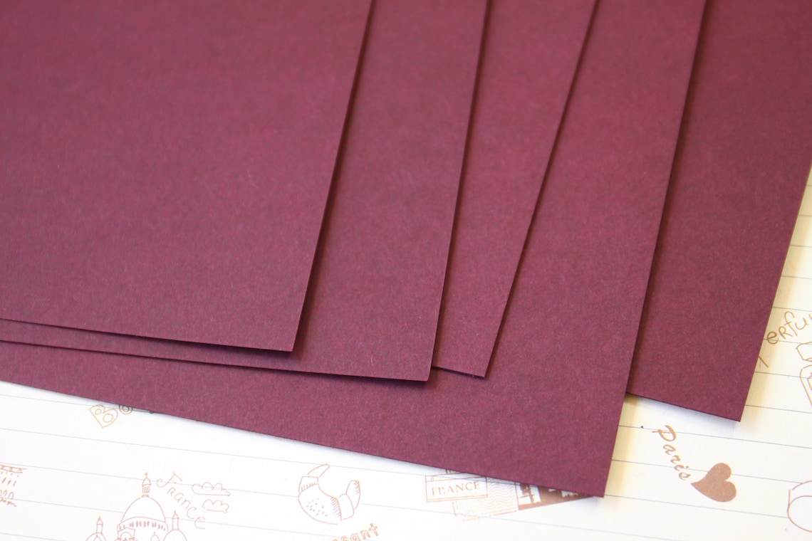 Maroon Papermill Colour Card Stock 240gsm | Etsy UK