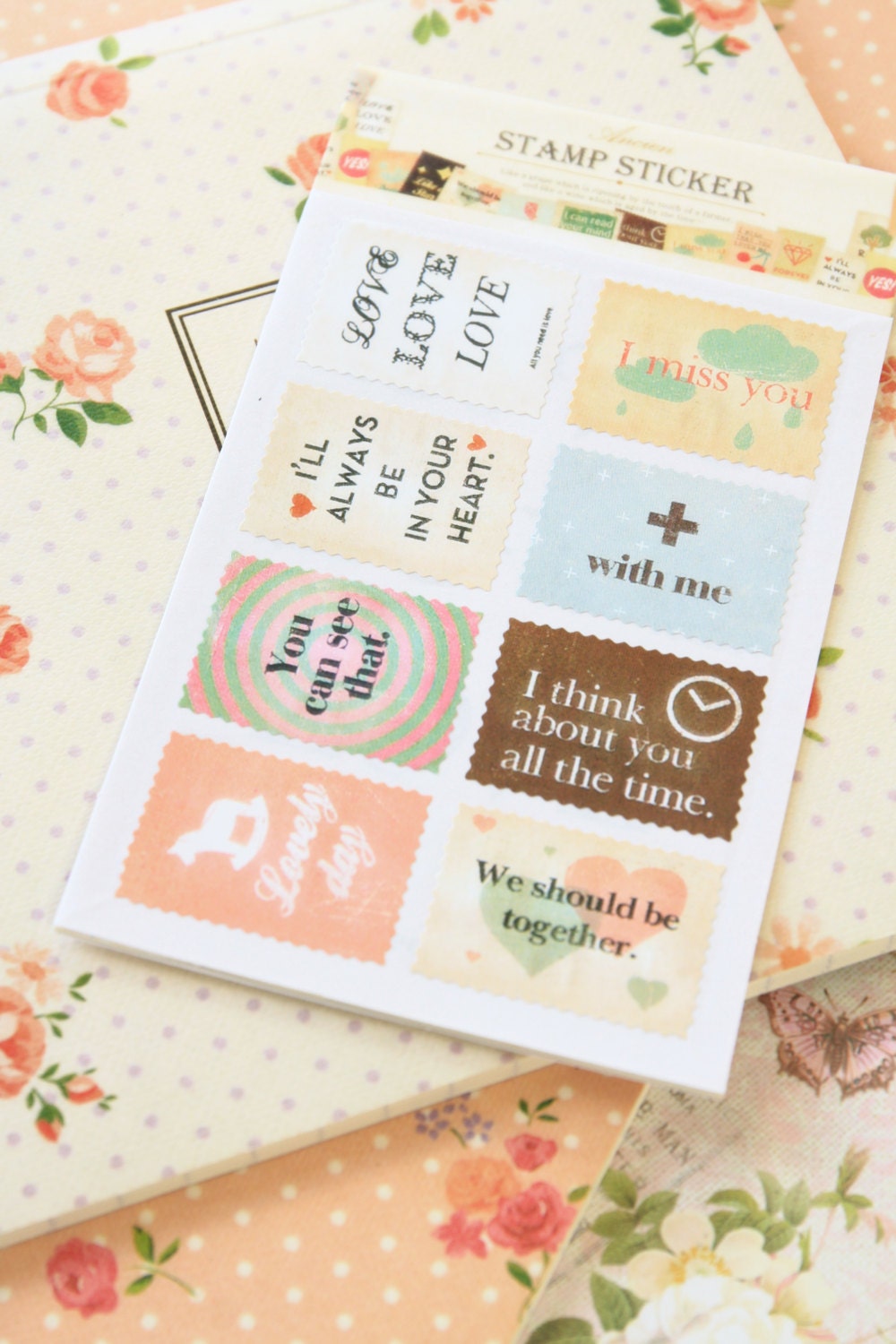 03 Feeling Ancien Cartoon Stamp Stickers | Etsy