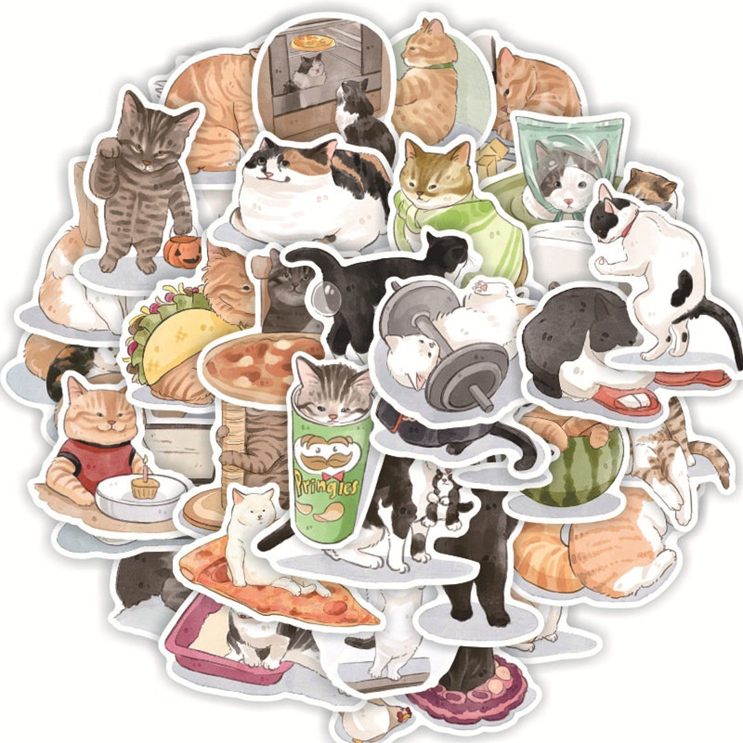 Pringles Cat Large Cute Cartoon Stickers - Etsy