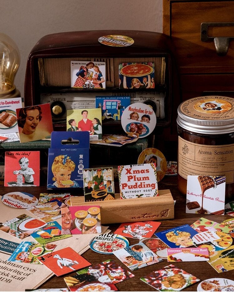 Retro Art Mo-card Cartoon Shapes Stickers | Etsy