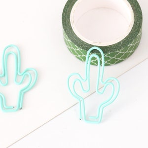 Blue Cactus Paper Clips - Etsy
