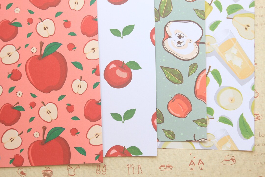 Set 05 Cartoon Apples Printed Card Stock 250gsm - Etsy