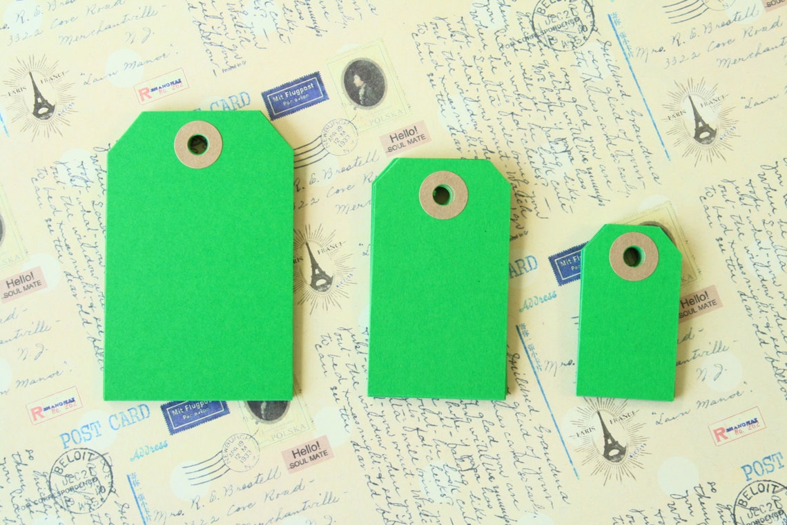 Spring GREEN Reinforced Luggage Tags | Etsy