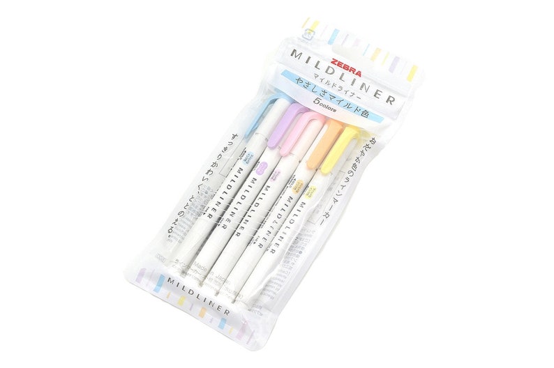 Zebra Mildliner 5pc Set Japanese Version - Etsy UK