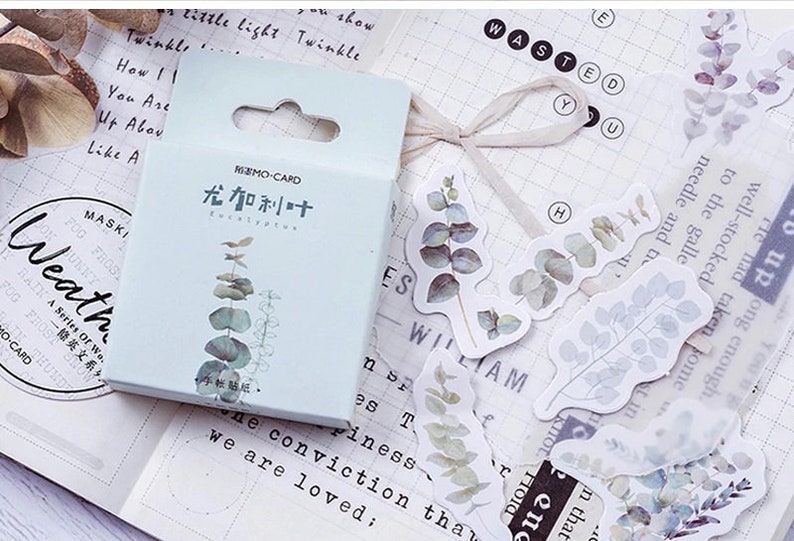 Mo-card Eucalyptus Cartoon Leaves Shapes Stickers | Etsy