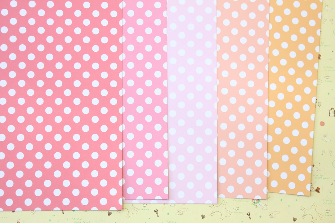 Set 01 Colorful Polka Dots Mix Printed Card Stock 250gsm - Pink ...