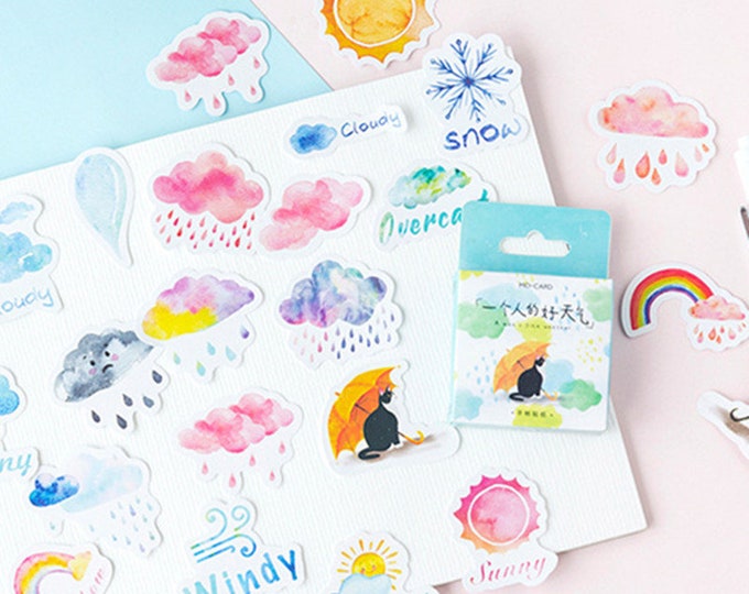 Weather Cat Mo-card Deco Stickers - Etsy