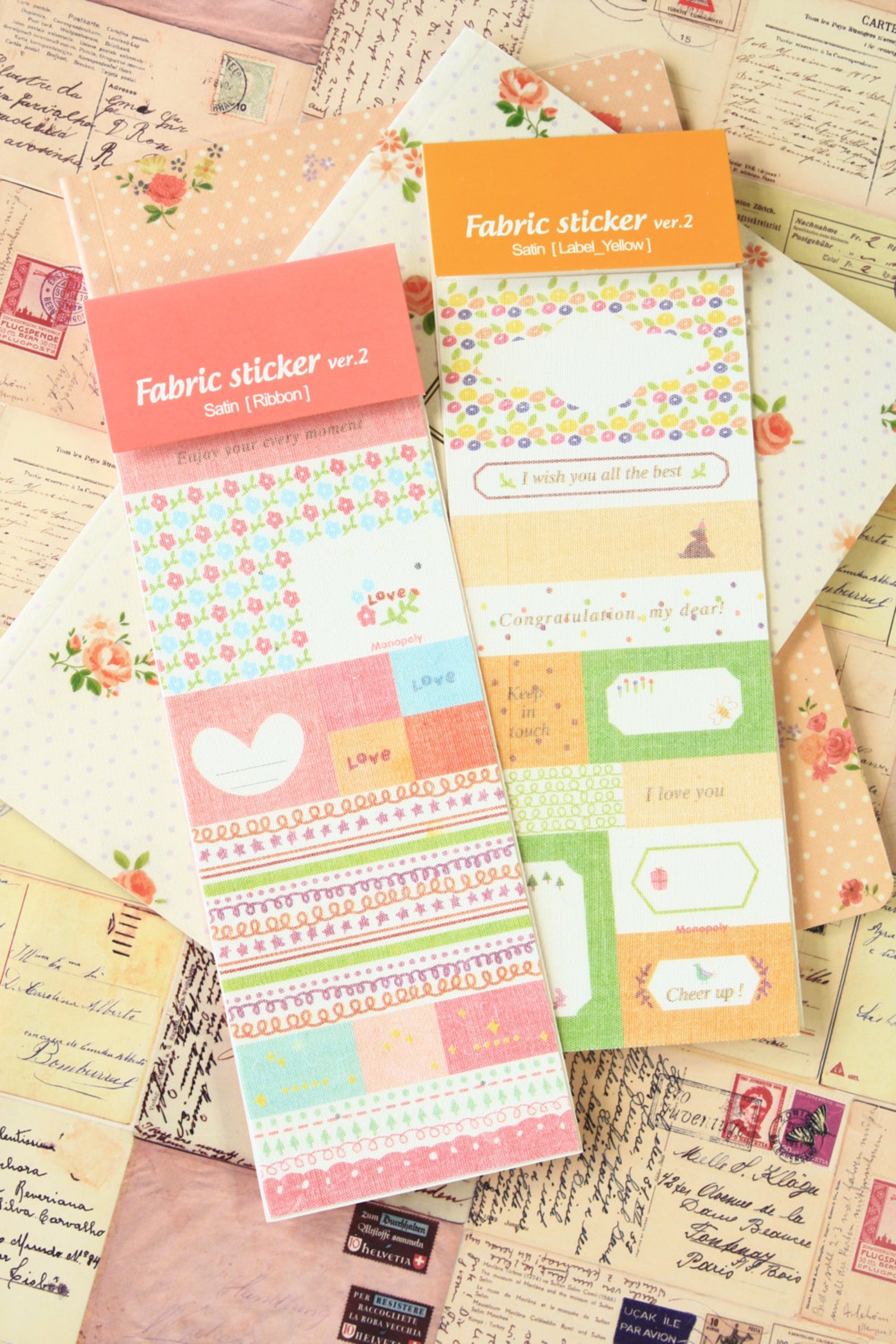 Mix Set Fabric Sticker Ver 2 self adhesive craft stickers | Etsy