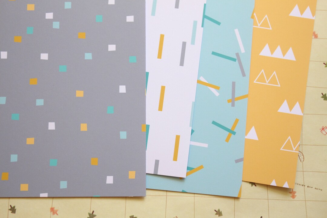Set 01 Geometric Pattern Mix Printed Card Stock 250gsm - Etsy