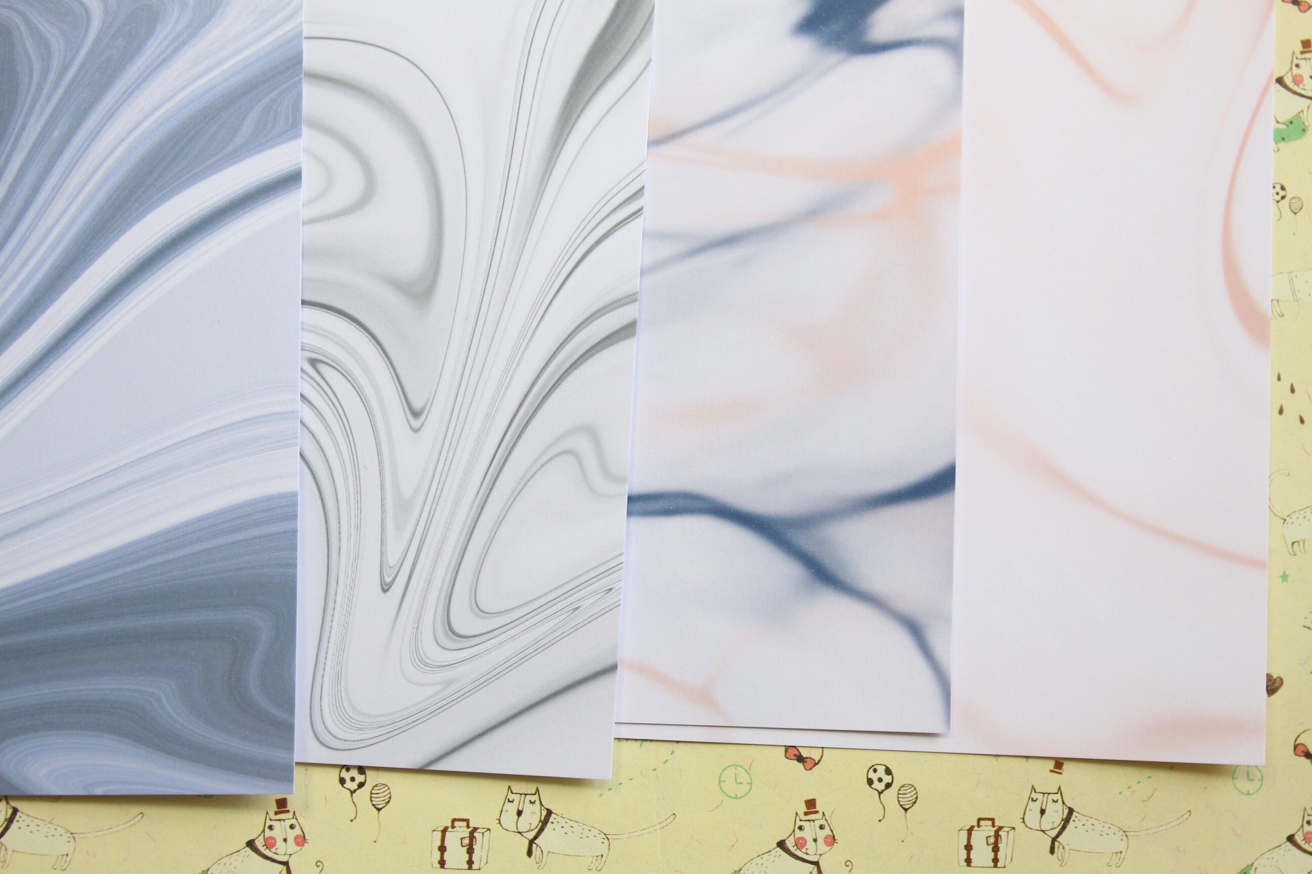Set 02 Minimalist Marble Color Mix Printed Card Stock 250gsm - Etsy