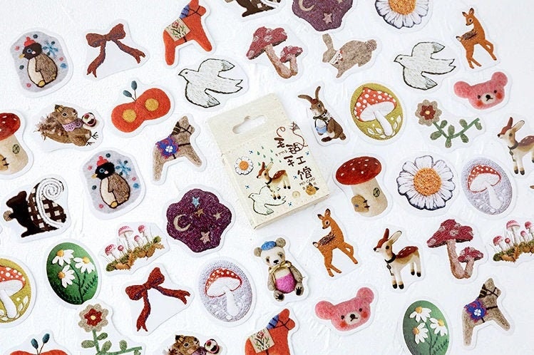 Handmade Felt Mo-Card cartoon shape stickers | Etsy