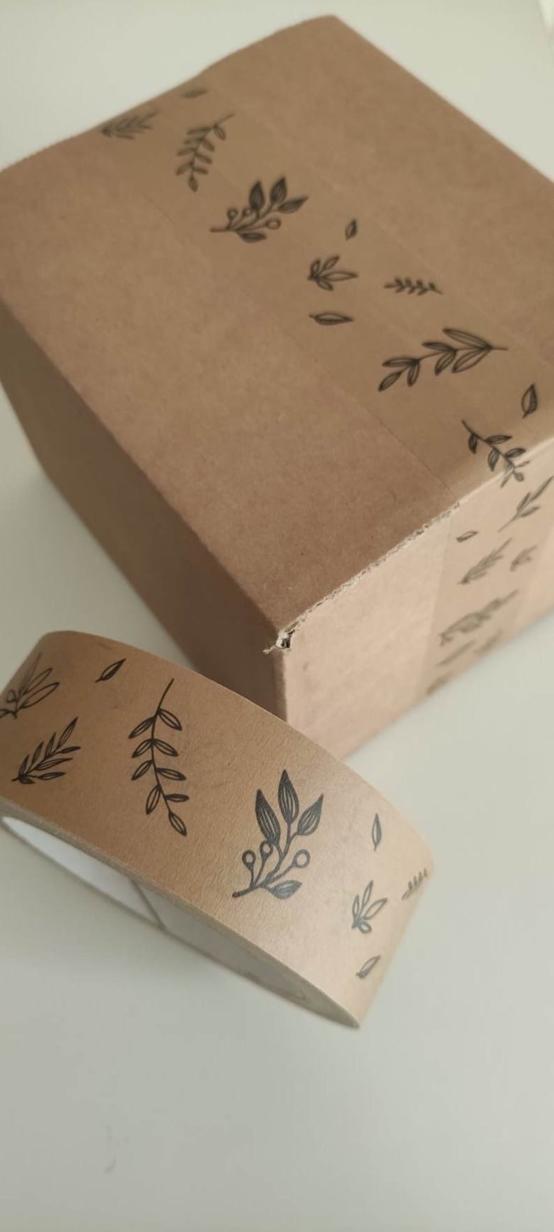 Spring Leaves Kraft Brown Paper Packaging Tape - Etsy