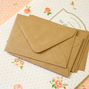 Ribbed Kraft Brown Mini Envelopes & Buff Brown Note Cards - Etsy