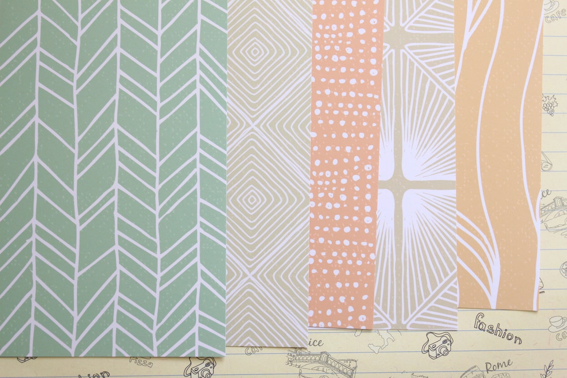 Set 02 Hand Drawn Patterns Mix Printed Card Stock 250gsm - Etsy