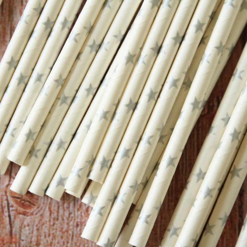 Silver Paper Straws - Etsy