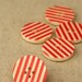 Set 4 RED Craft Ideas Stripe Printed Wood Round Buttons - Etsy