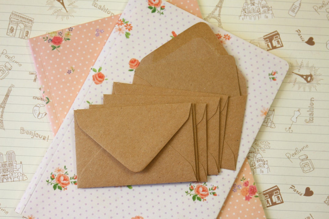 Plain Kraft Brown Mini Envelopes & Plain Kraft Note Cards - Etsy