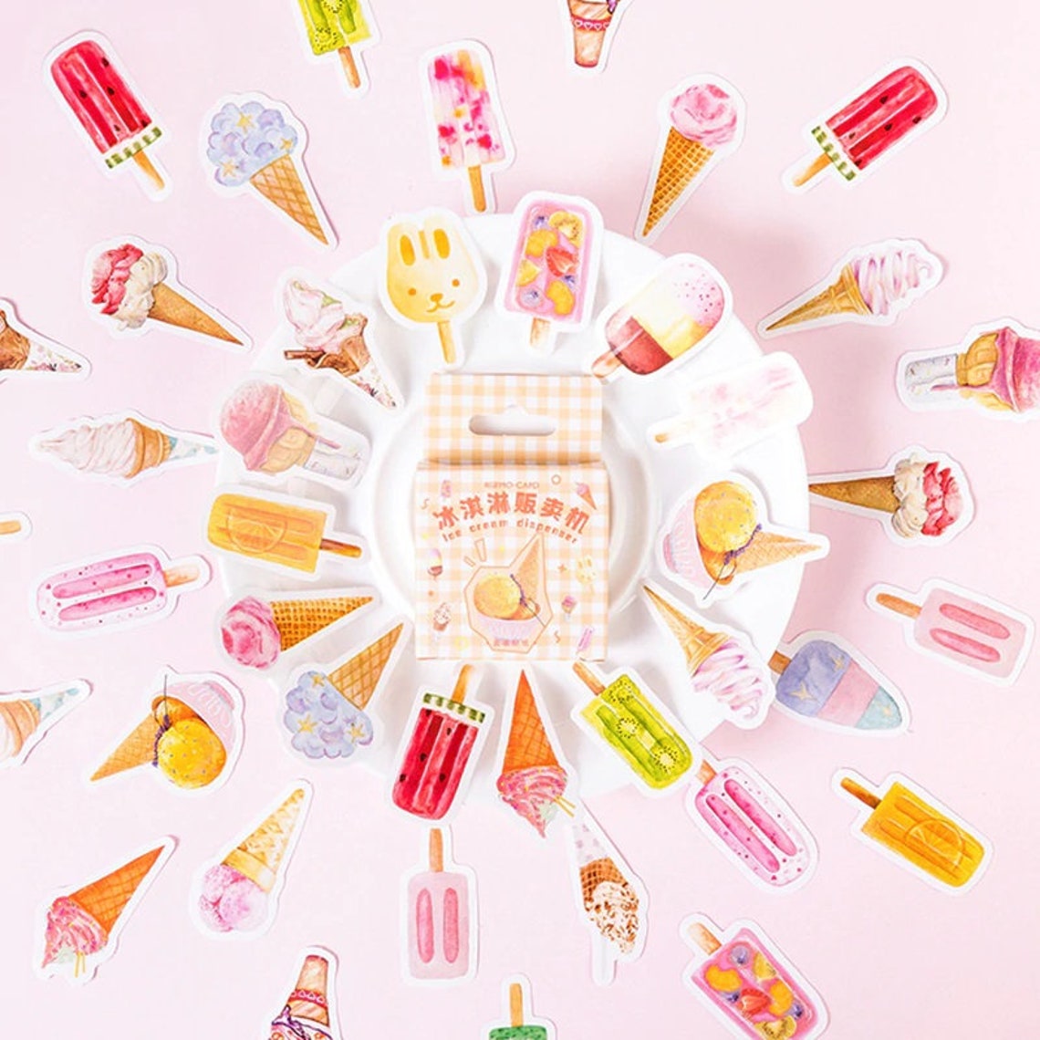 Ice Cream Mo-card Cartoon Shapes Stickers - Etsy