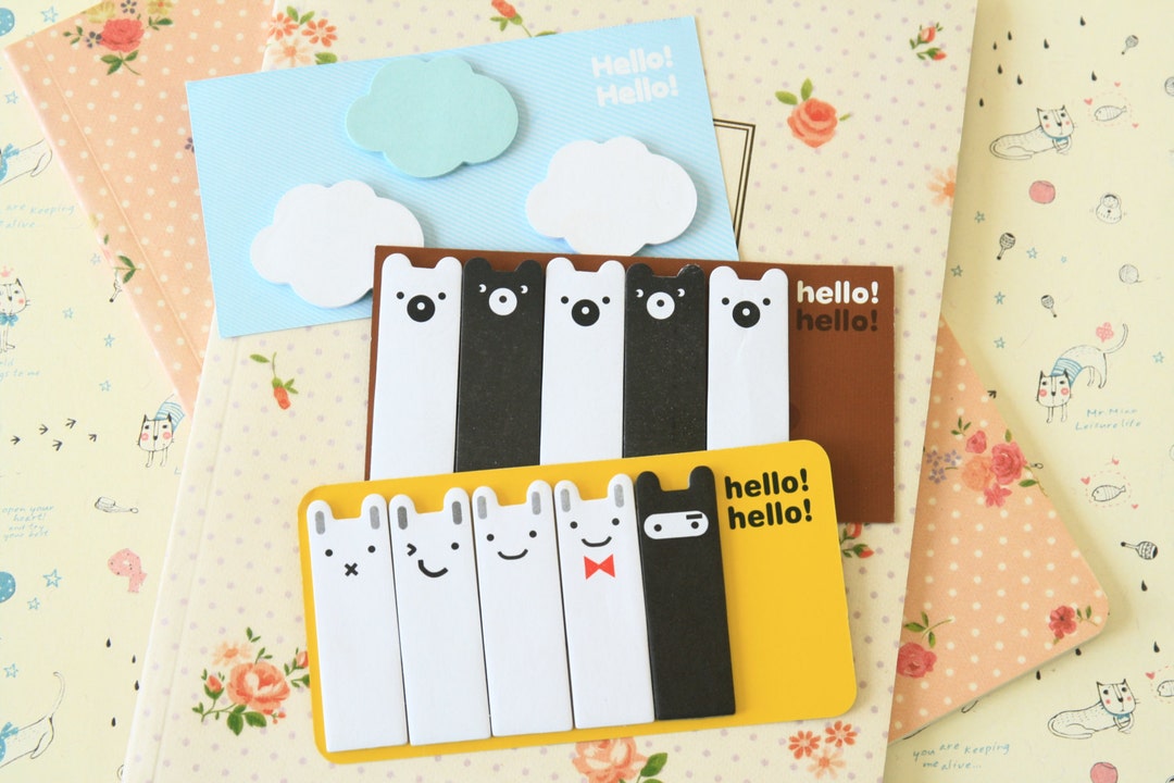 J Story Hello Hello Cartoon Sticker Note Tabs Sticky Notes - Etsy