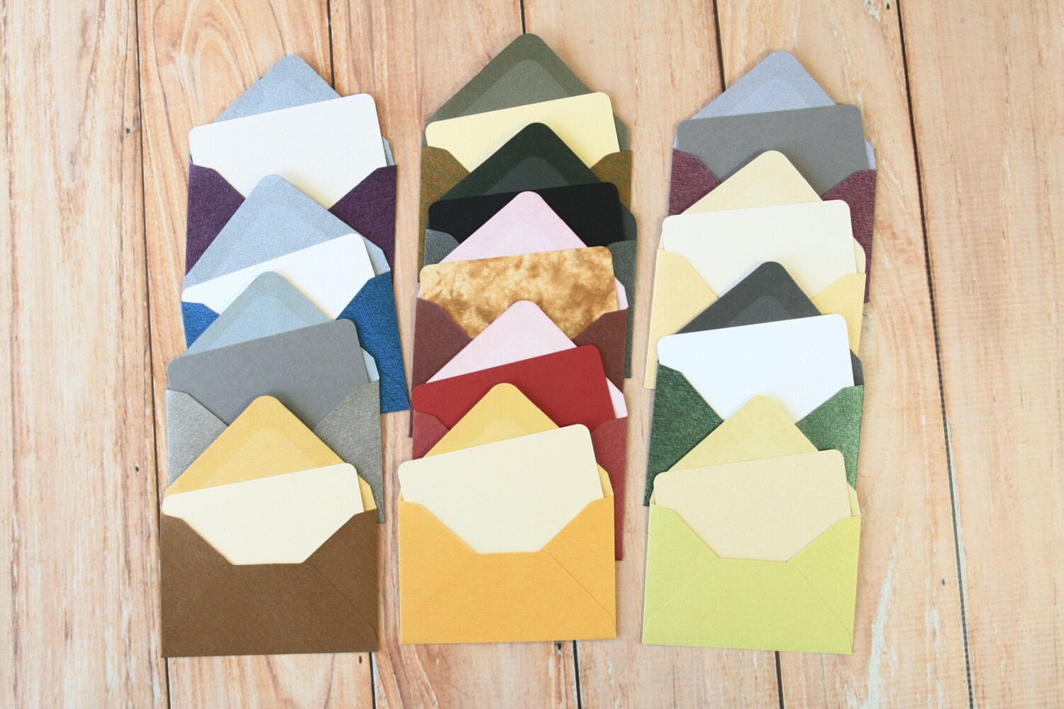 Gold Yellow Textured Mini Envelopes and Note Cards - Etsy