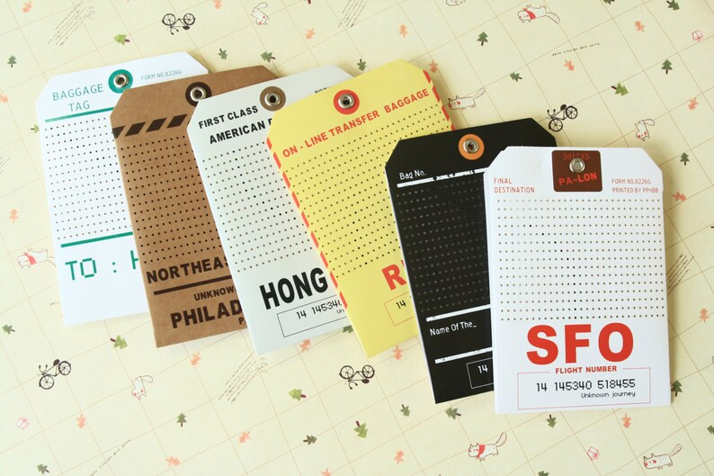 RUSH Yellow Large DIY Cross Stitch Message Luggage Tag - Etsy