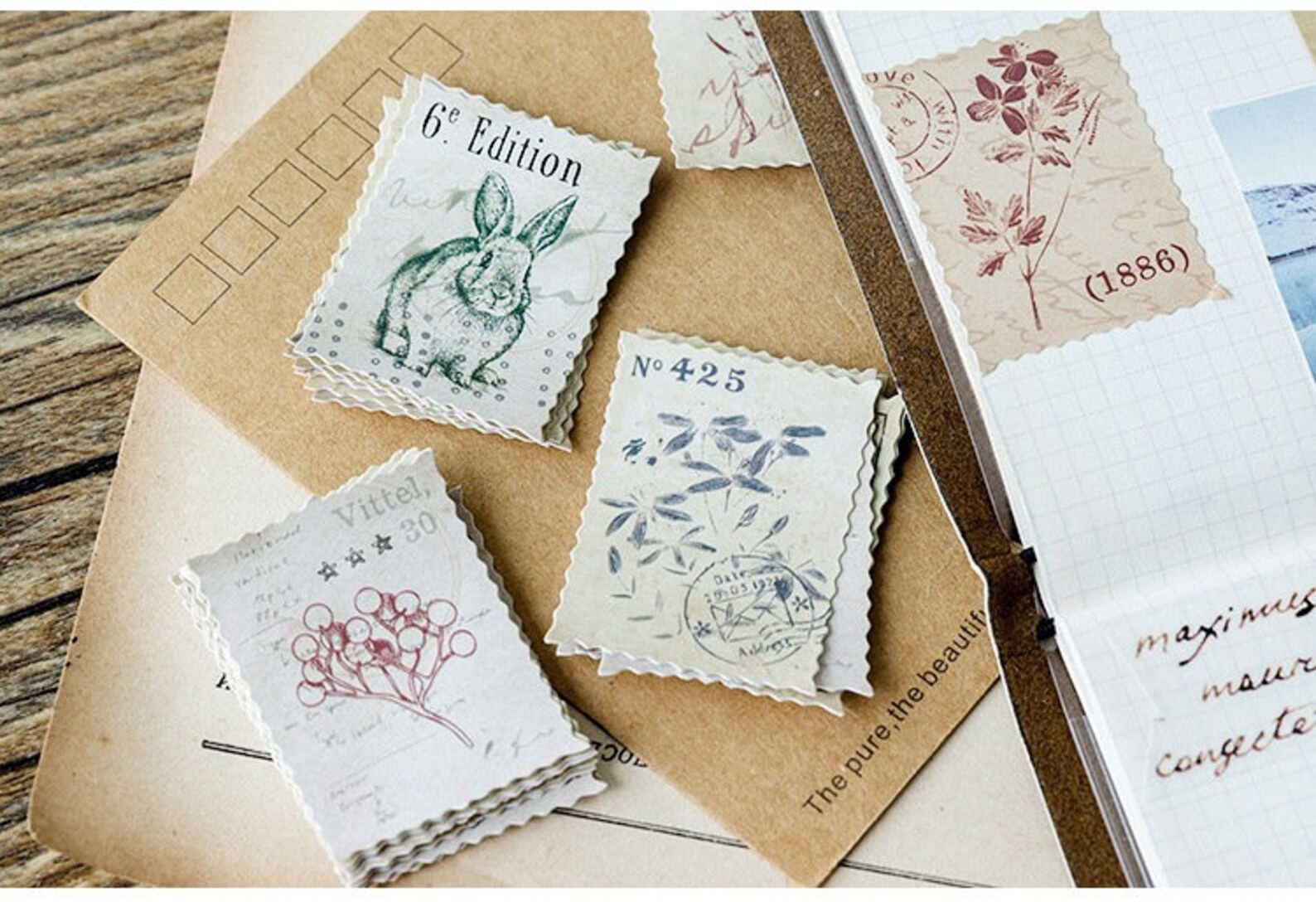 Little Forest Mo-card Vintage Style Stamp Stickers - Etsy