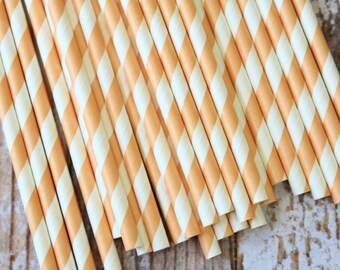 Peach Paper Straws | Etsy