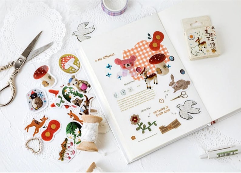 Handmade Felt Mo-card Cartoon Shape Stickers - Etsy