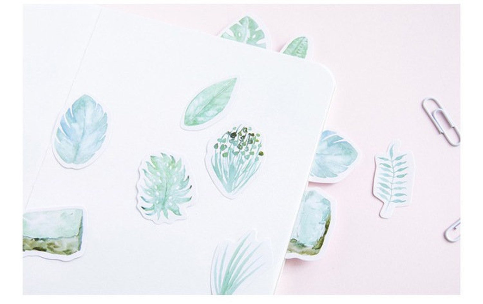 Mint Diary Mo-card Cartoon Leaf Shapes Stickers | Etsy