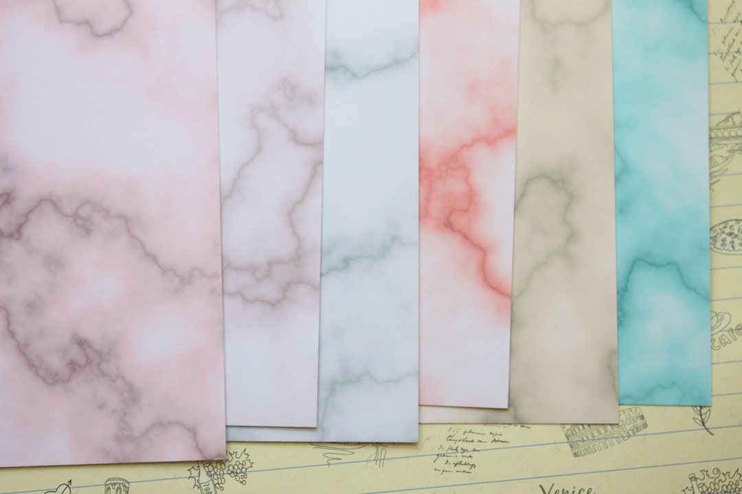 Set 01 Marble Color Mix Printed Card Stock 250gsm - Etsy
